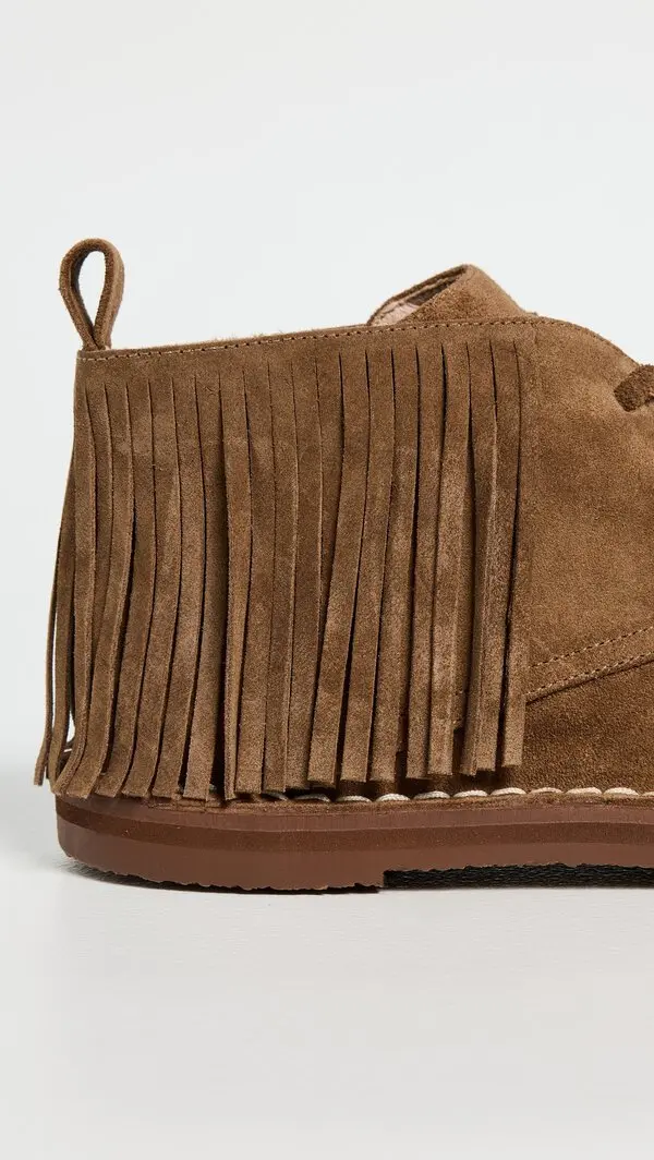 Farm Rio Suede Desert Boots With Fringe