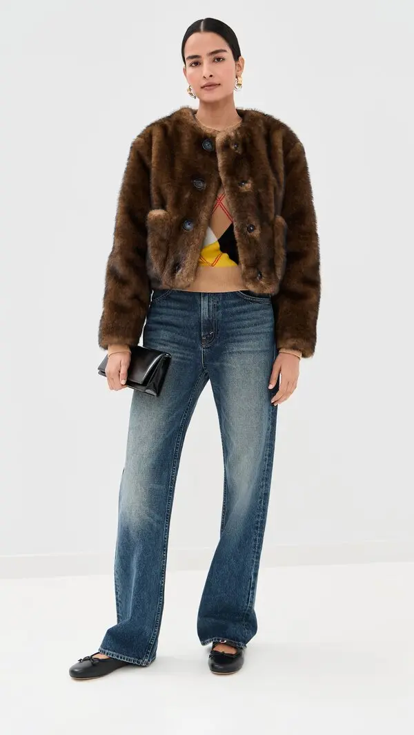 Marc Jacobs Teddy Faux Fur Cropped Jacket