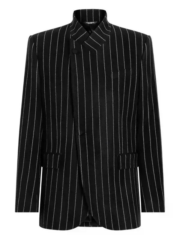 Dolce & Gabbana Pinstripe-pattern Mandarin-collar Blazer