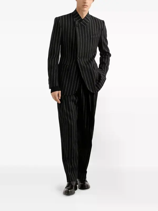 Dolce & Gabbana Pinstripe-pattern Mandarin-collar Blazer