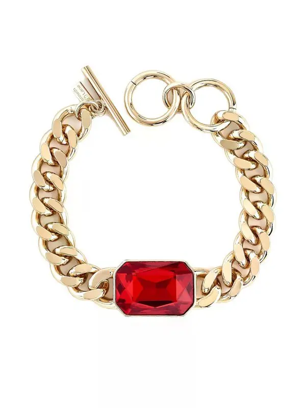 KENNETH JAY LANE Curb-chain Ruby Bracelet - Gold