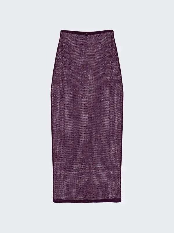 Zeynep Arçay Crystal-embellished Fishnet Pencil Skirt - Red