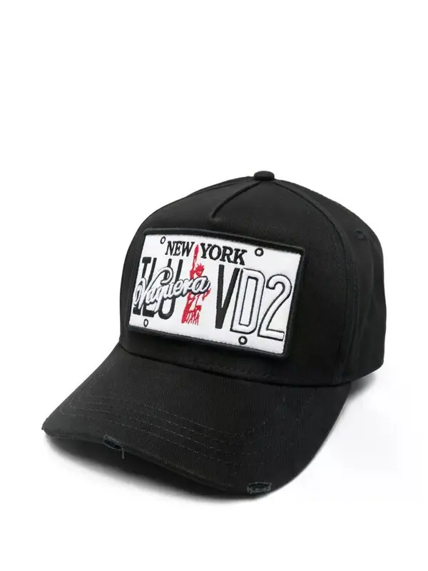 Dsquared2 Baseball Cap With New York Patch - Black