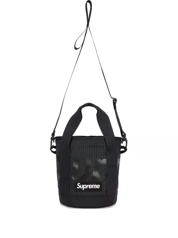 Supreme Cinch Grid-pattern Tote Bag - Black