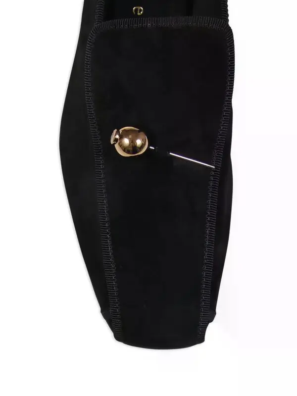 HERBERT LEVINE Ball-embellished Suede Loafers