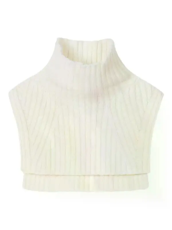 Eric Bompard Ribbed Knit High-neck Bib