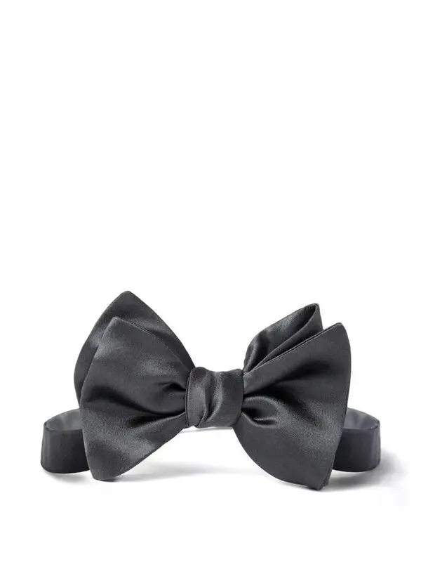 Brunello Cucinelli Silk-cotton Blend Bow Tie - Grey