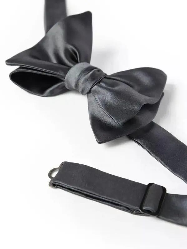 Brunello Cucinelli Silk-cotton Blend Bow Tie - Grey