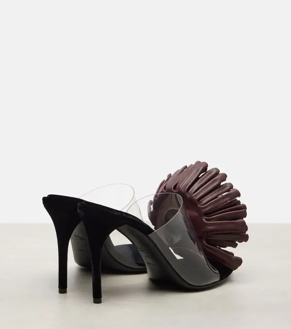 Alaïa Floral Appliqué Mules - Black