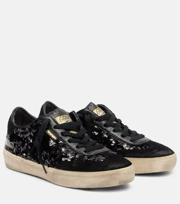 GOLDEN GOOSE Soul Star Sequined Leather Sneakers