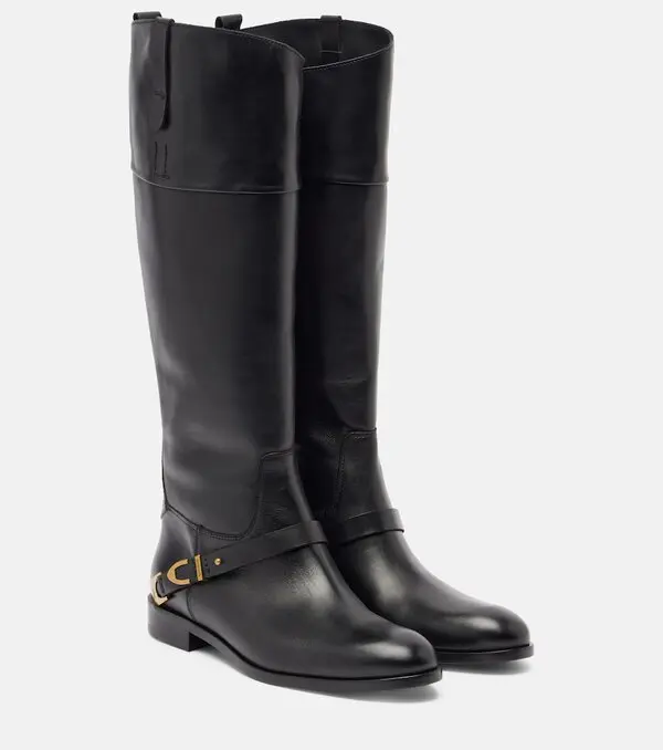 GOLDEN GOOSE Charlie Leather Knee-high Boots - Black