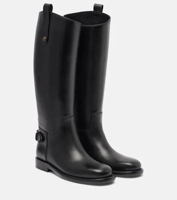 Burberry Cavalier Leather Knee-high Boots - Black