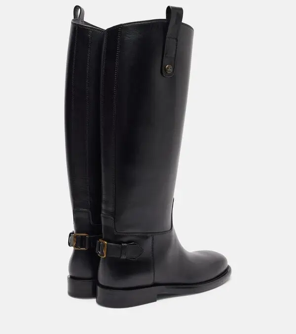 Burberry Cavalier Leather Knee-high Boots - Black