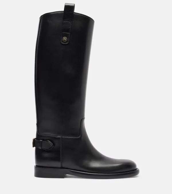 Burberry Cavalier Leather Knee-high Boots - Black