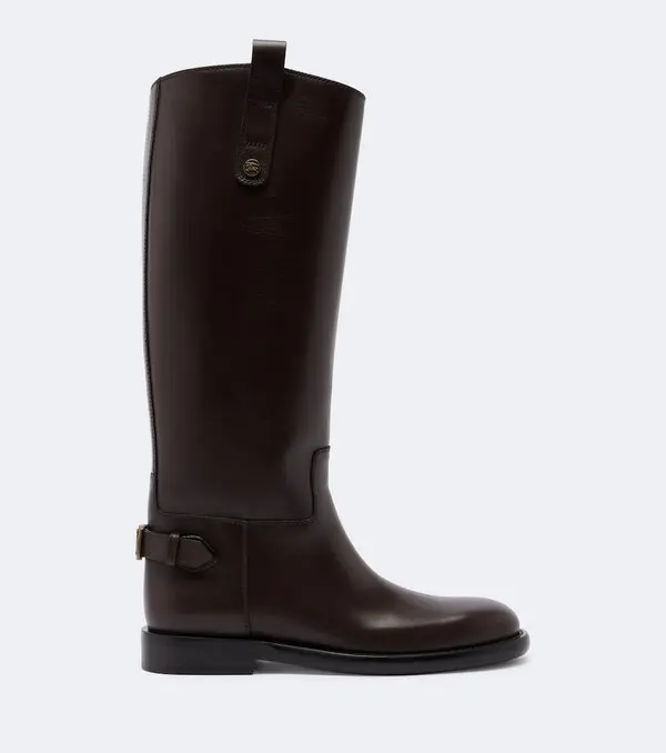 Burberry Cavalier Leather Knee-high Boots - Brown