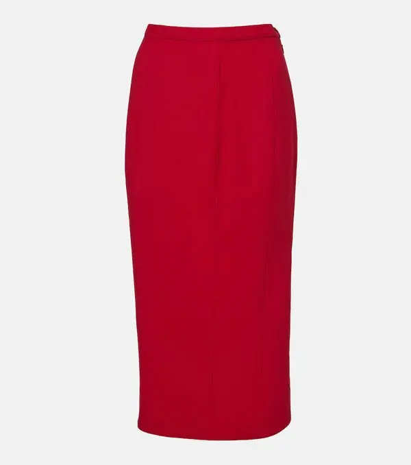 MUGLER Re/edit Virgin Wool High-rise Pencil Skirt