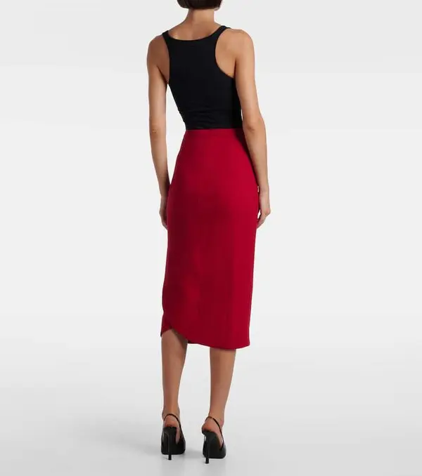 MUGLER Re/edit Virgin Wool High-rise Pencil Skirt