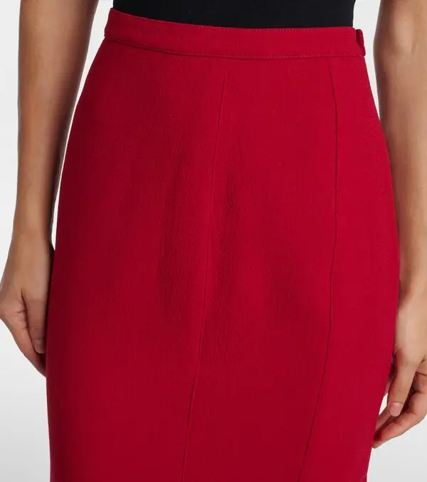 MUGLER Re/edit Virgin Wool High-rise Pencil Skirt