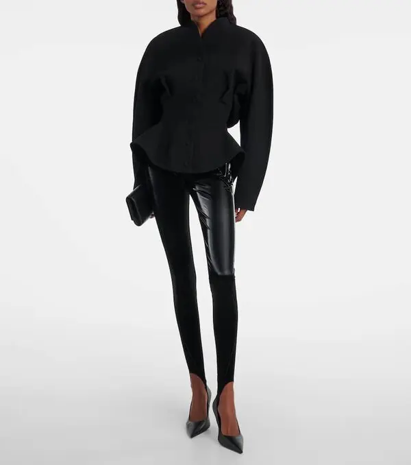 MUGLER Re/edit High-rise Stirrup Leggings