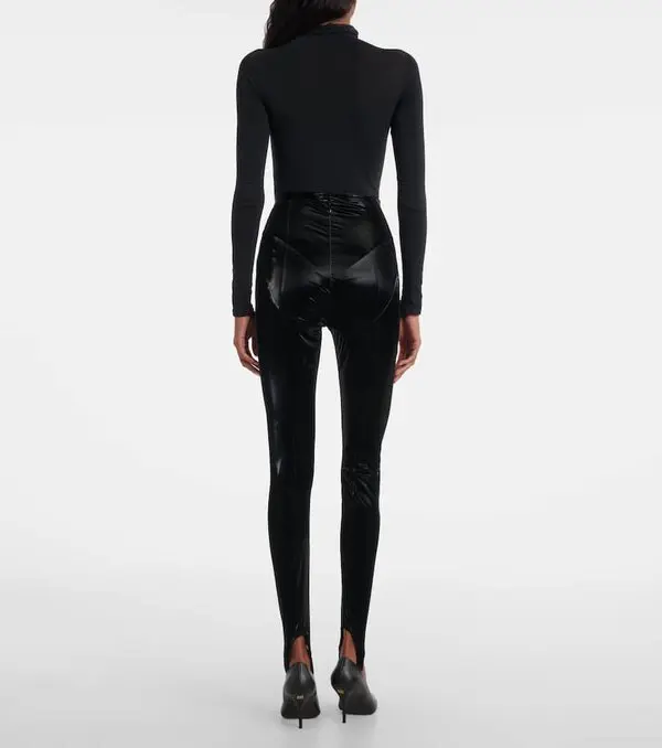 MUGLER Re/edit High-rise Stirrup Leggings