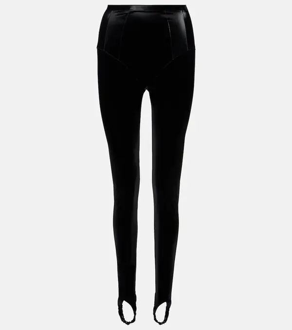 MUGLER Re/edit High-rise Stirrup Leggings - Black