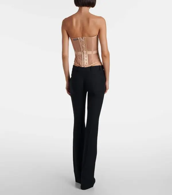MUGLER Re/edit Paneled Sheer Bustier Top