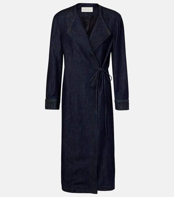 Dries Van Noten Denim Wrap Coat