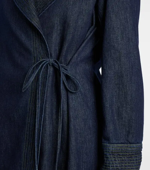 Dries Van Noten Denim Wrap Coat