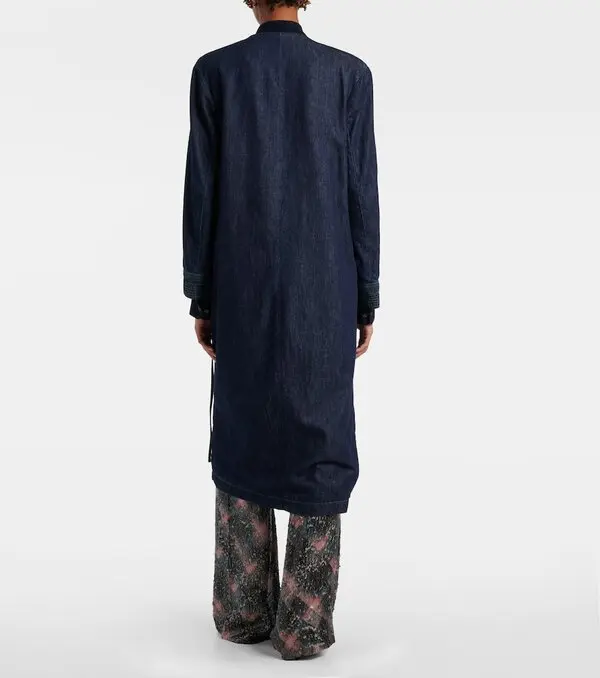 Dries Van Noten Denim Wrap Coat - Blue