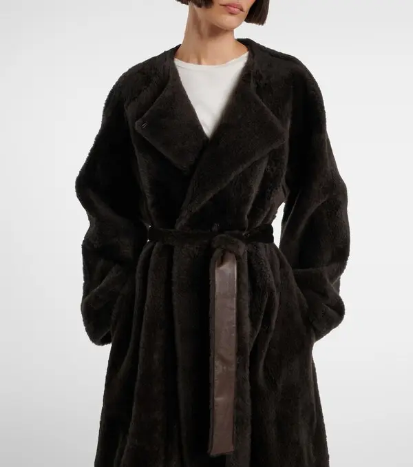 THE ROW Madelina Belted Shearling Coat
