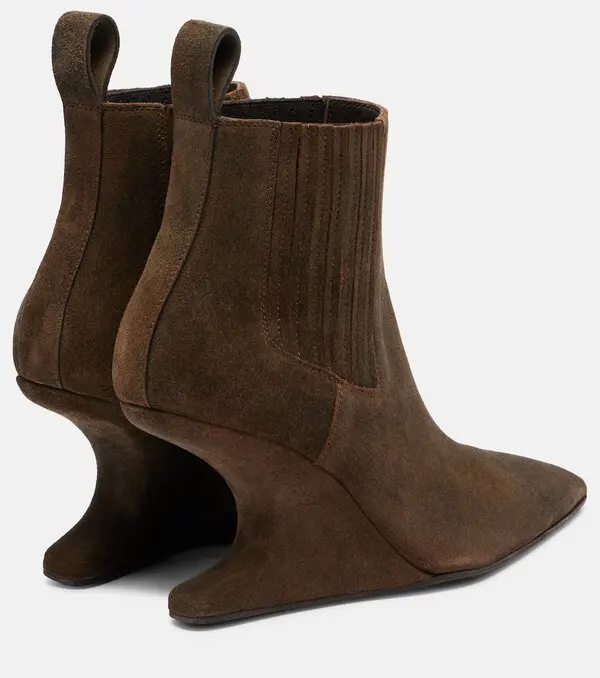 Rick Owens Suede Ankle Boots - Brown