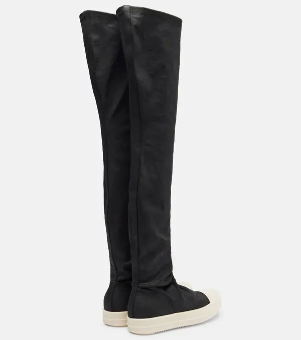 Rick Owens Coated Denim Over-the-knee Boots