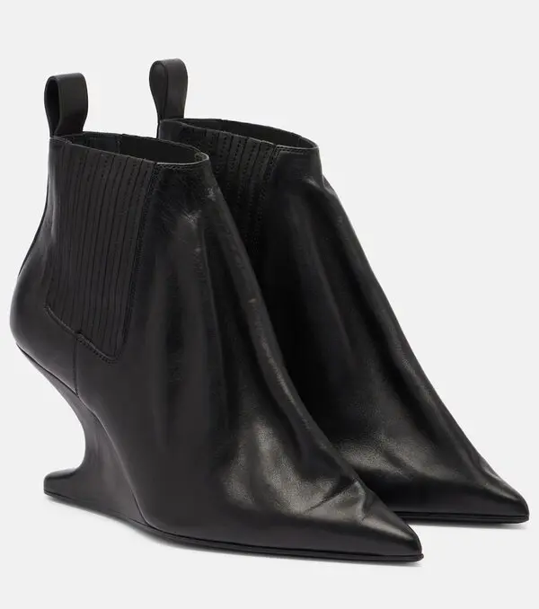 Rick Owens Leather Ankle Boots
