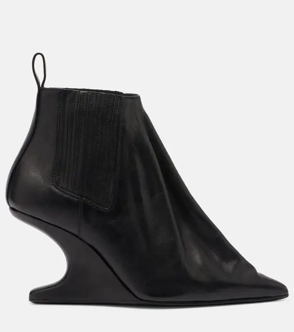 Rick Owens Leather Ankle Boots