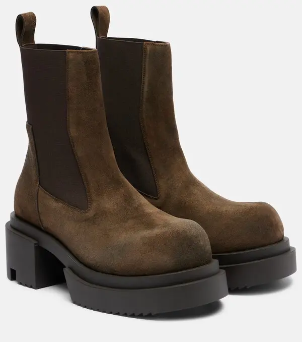 Rick Owens Beatle Suede Chelsea Boots