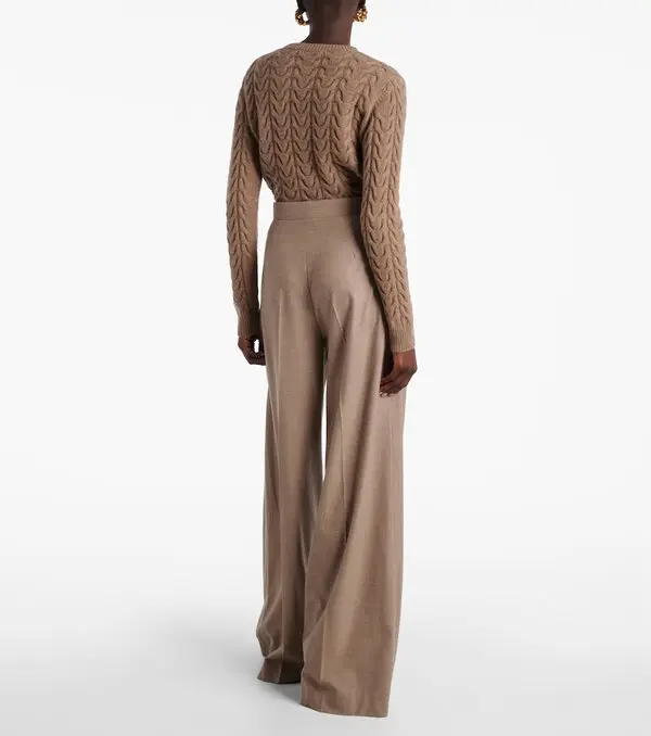 Max Mara Cashmere-blend Wide-leg Pants