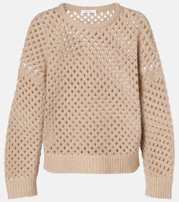 Max Mara Essen Open-knit Sweater - Beige