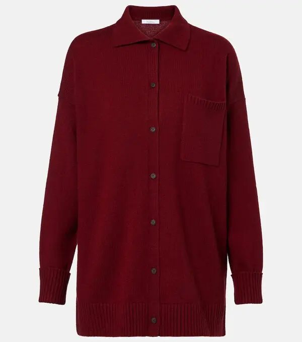 Max Mara Oversized Cashmere Cardigan - Red