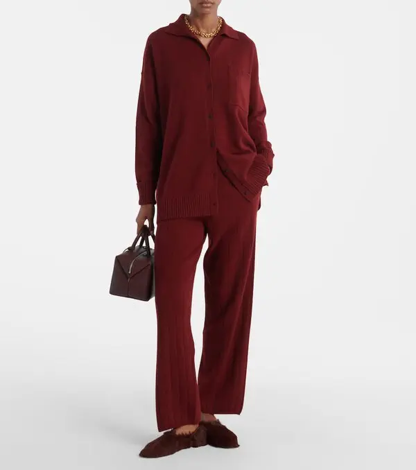 Max Mara Jardin Cashmere Sweatpants - Red