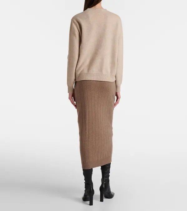Max Mara Sante Cashmere Midi Skirt - Brown
