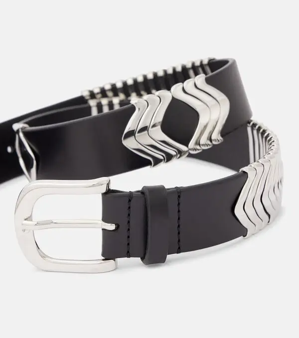 Isabel Marant Étoile Embellished Leather Belt - Black