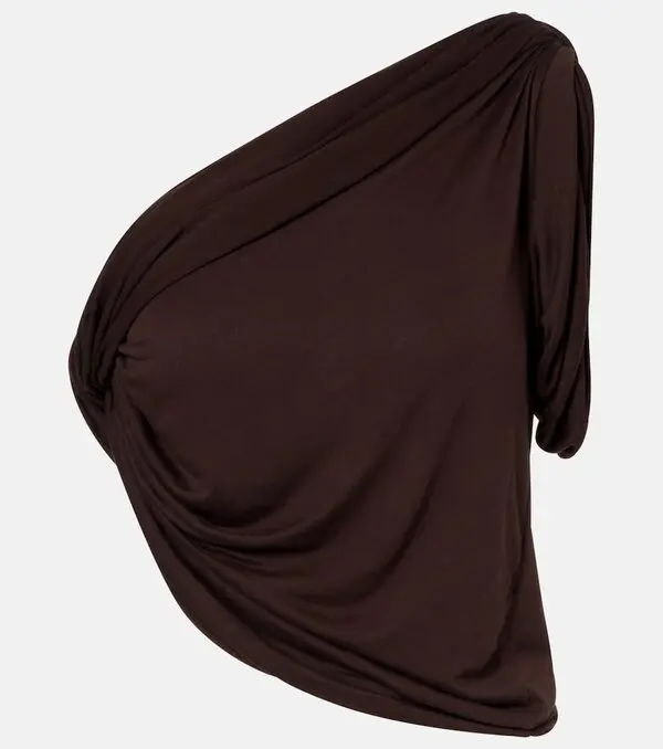 Rick Owens Draped Knitted One-shoulder Top - Brown