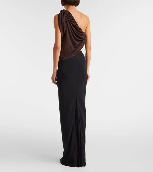 Rick Owens Draped Knitted One-shoulder Top - Brown