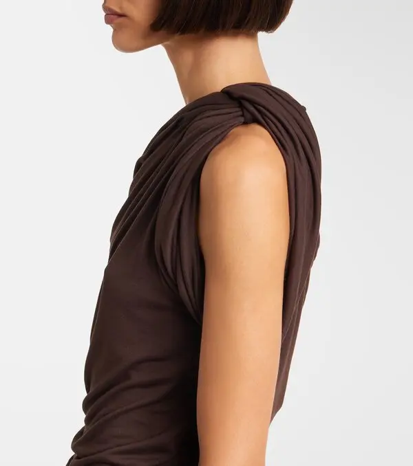 Rick Owens Draped Knitted One-shoulder Top - Brown