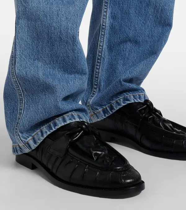 Bottega Veneta Astaire Knot Leather Loafers - Black