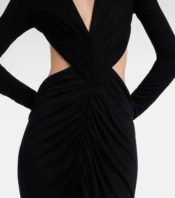 Rick Owens Ruched Open-back Jersey Gown - Black