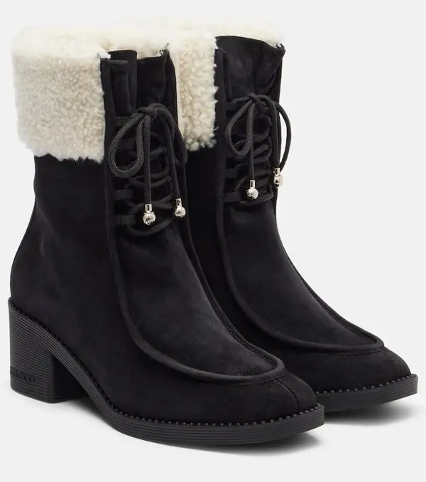 JIMMY CHOO Hali 60 Suede Ankle Boots - Black