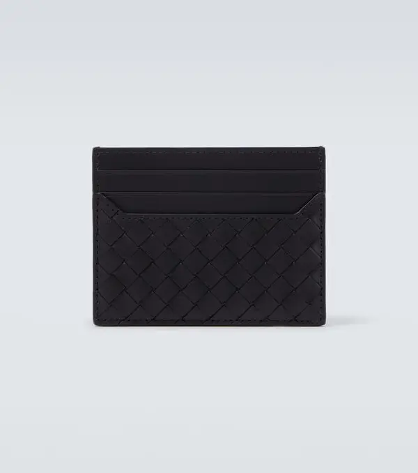 Bottega Veneta Intrecciato Leather Card Holder - Black