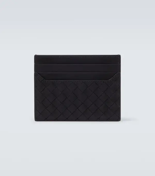 Bottega Veneta Intrecciato Leather Card Holder - Black