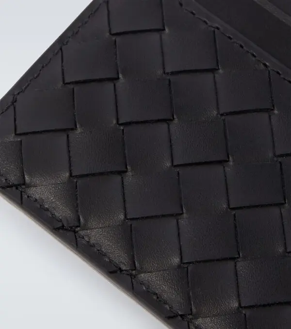 Bottega Veneta Intrecciato Leather Card Holder - Black